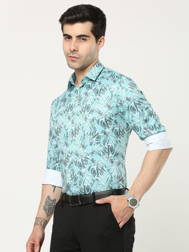 Opluent Azure Floral Shirt – Shade 45