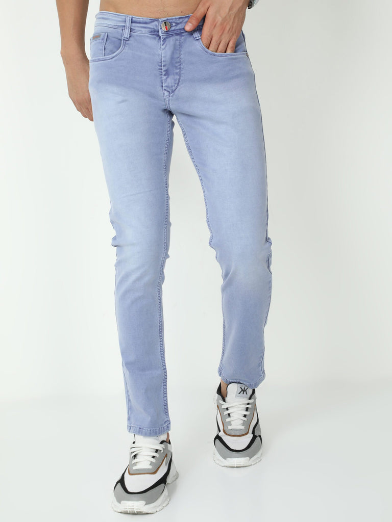 Azureous Light Blue Lycra Slim Fit Jeans - Stylish and Comfortable Men ...